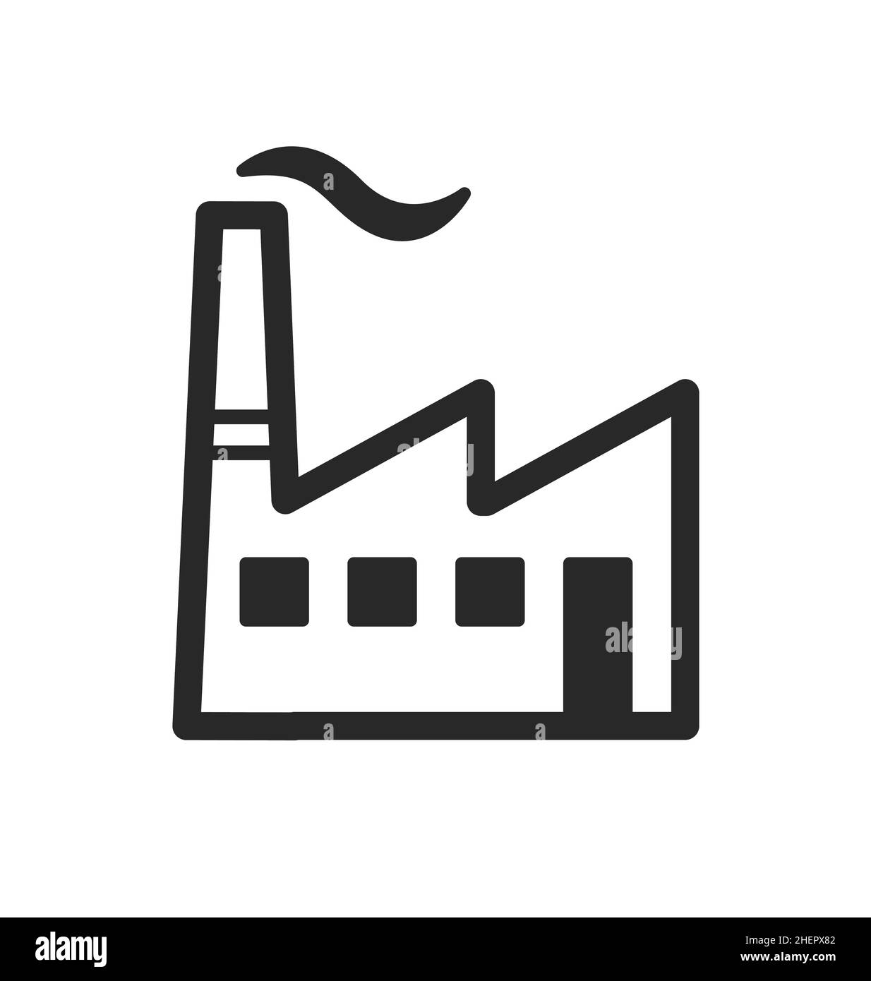 industrial factory logo simple outline vector isolated on white ...