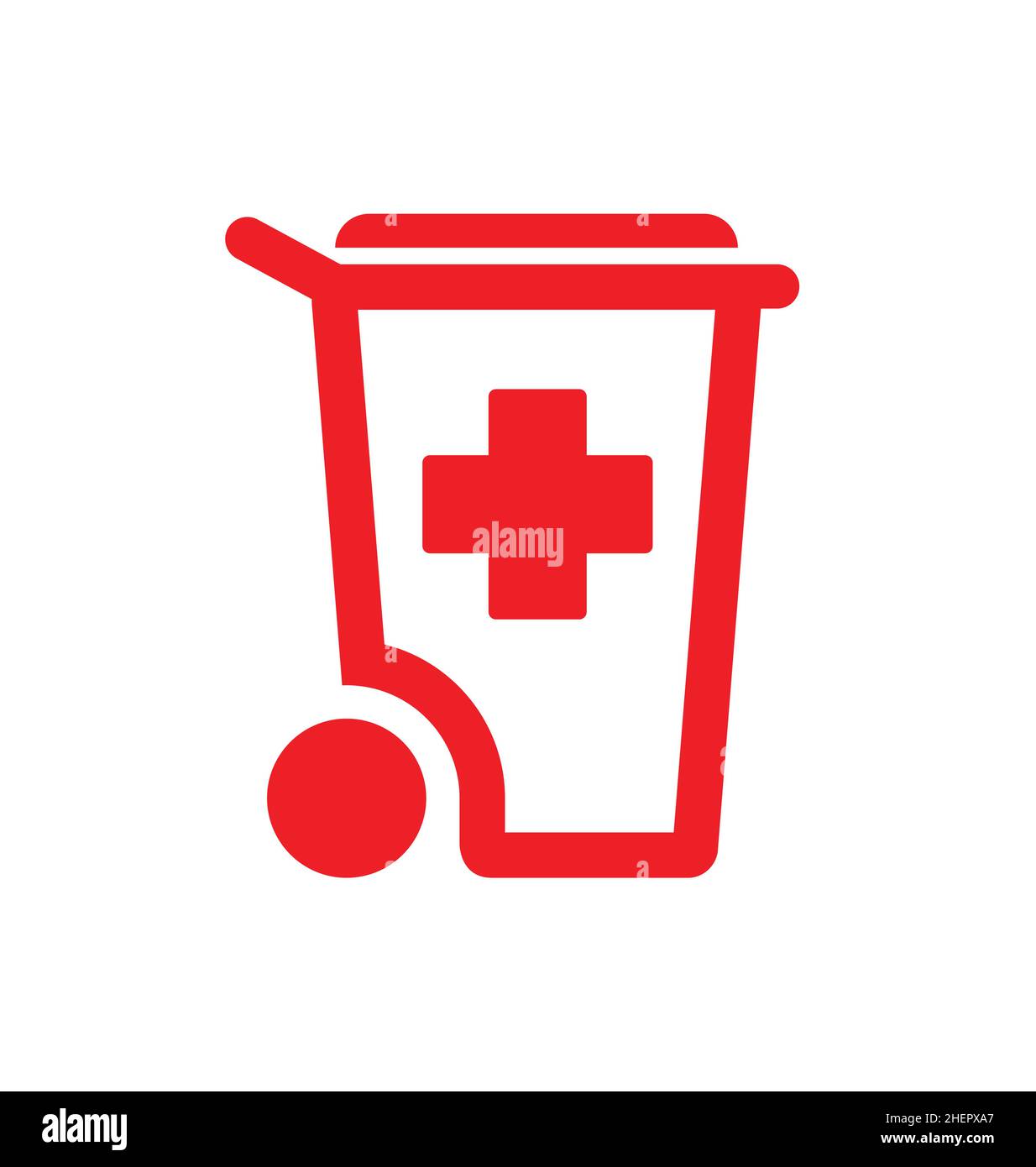 simple medical waste symbol outline logo icon vector isolated on white ...