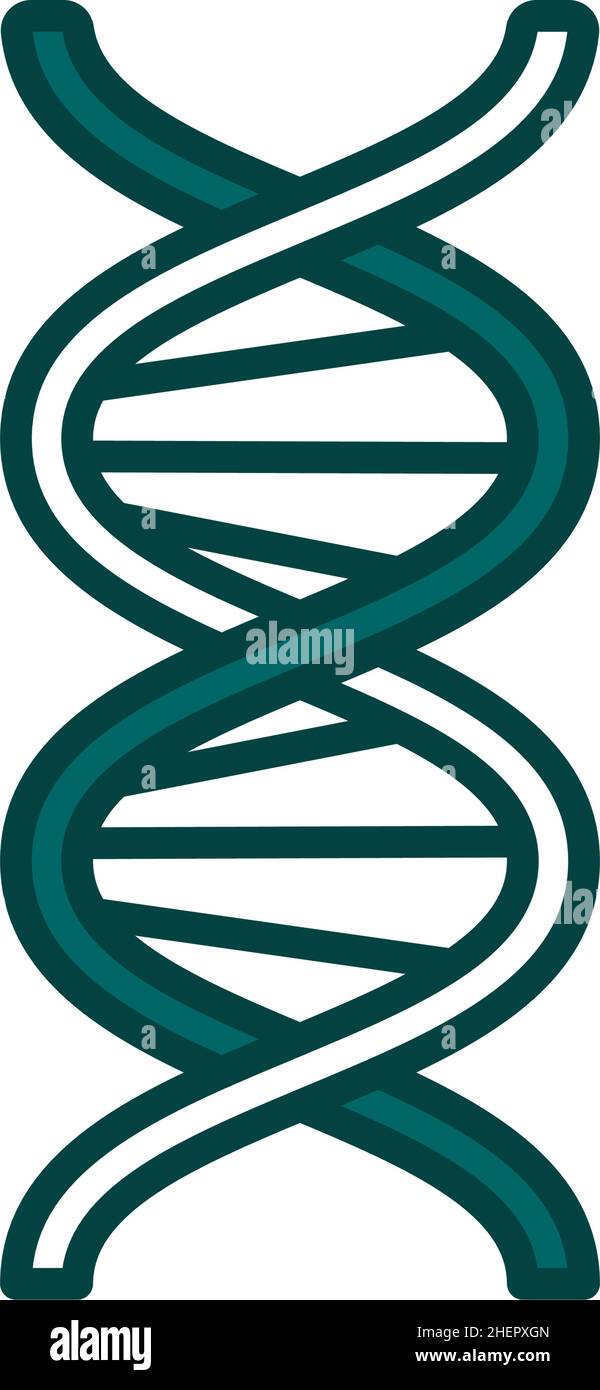 DNA Icon. Editable Bold Outline With Color Fill Design. Vector ...