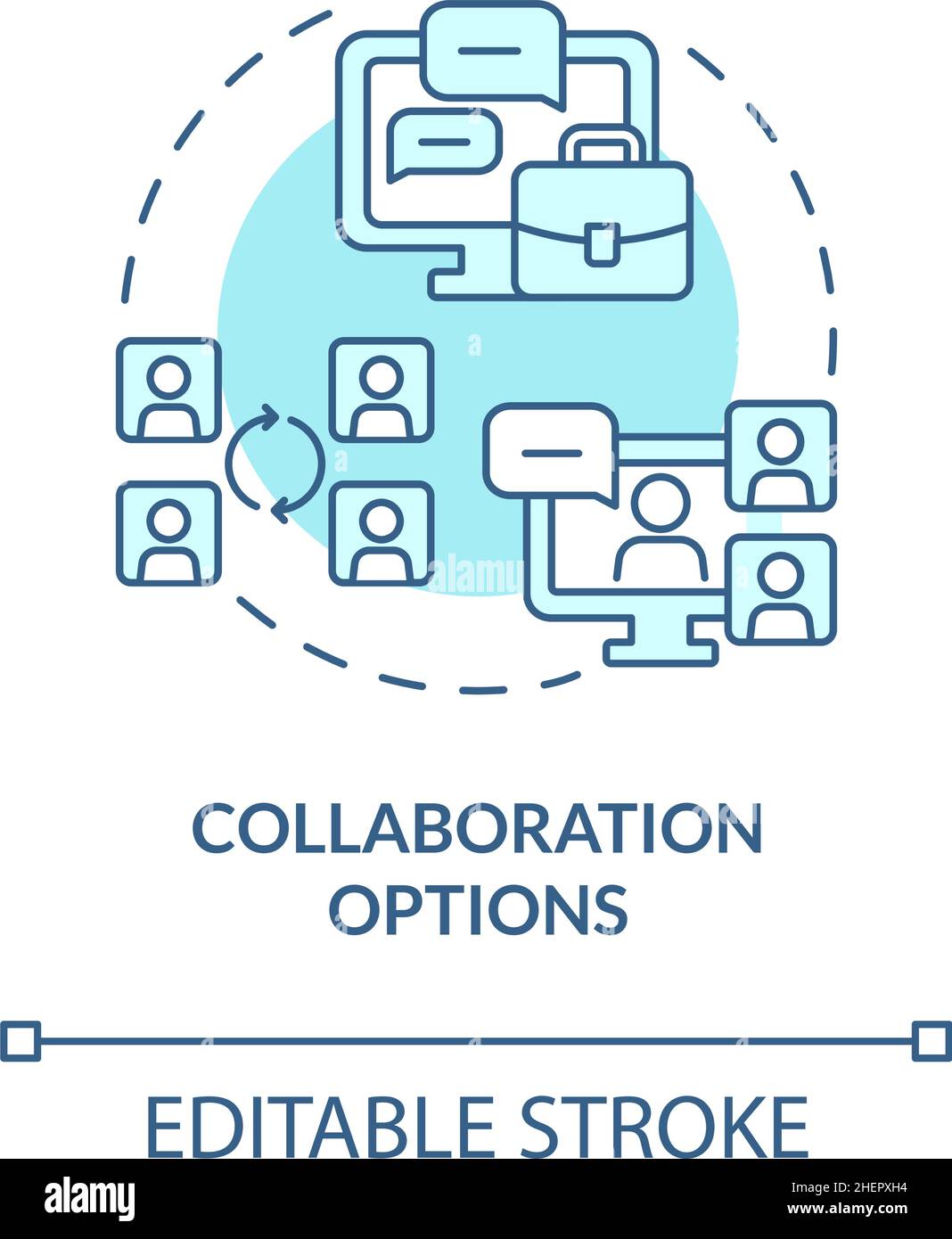 Collaboration options turquoise concept icon Stock Vector Image & Art ...