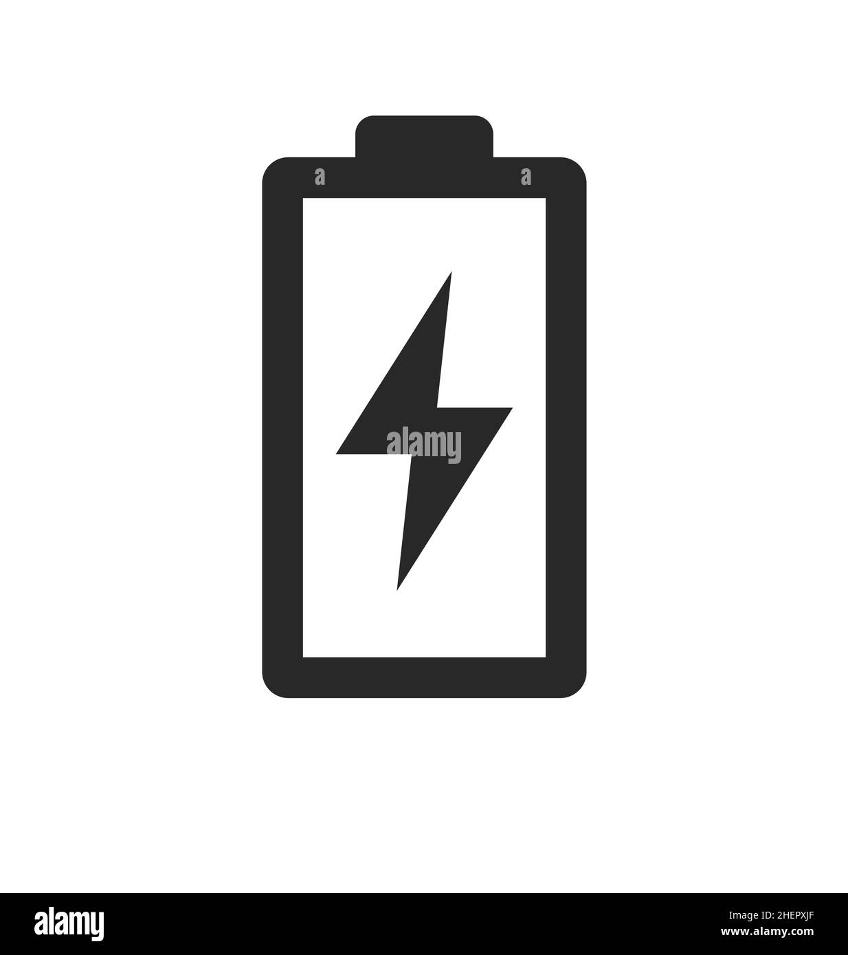 simple battery icon with lightning power charge symbol vector isolated ...