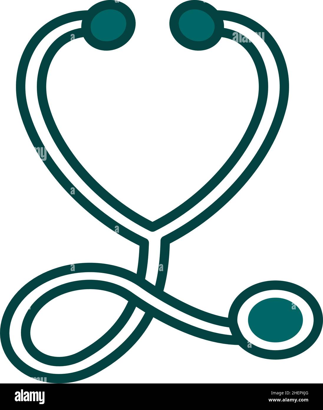 Stethoscope Icon. Editable Bold Outline With Color Fill Design. Vector ...