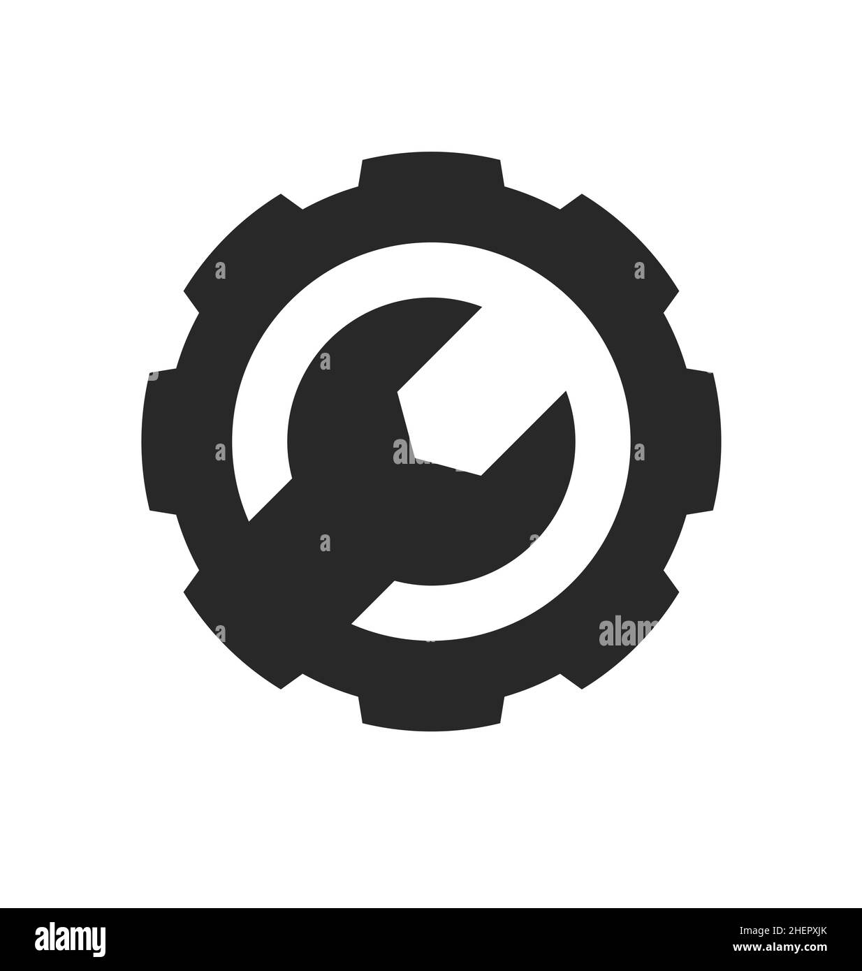 spanner and gear settings service icon logo symbol vector isolated on ...