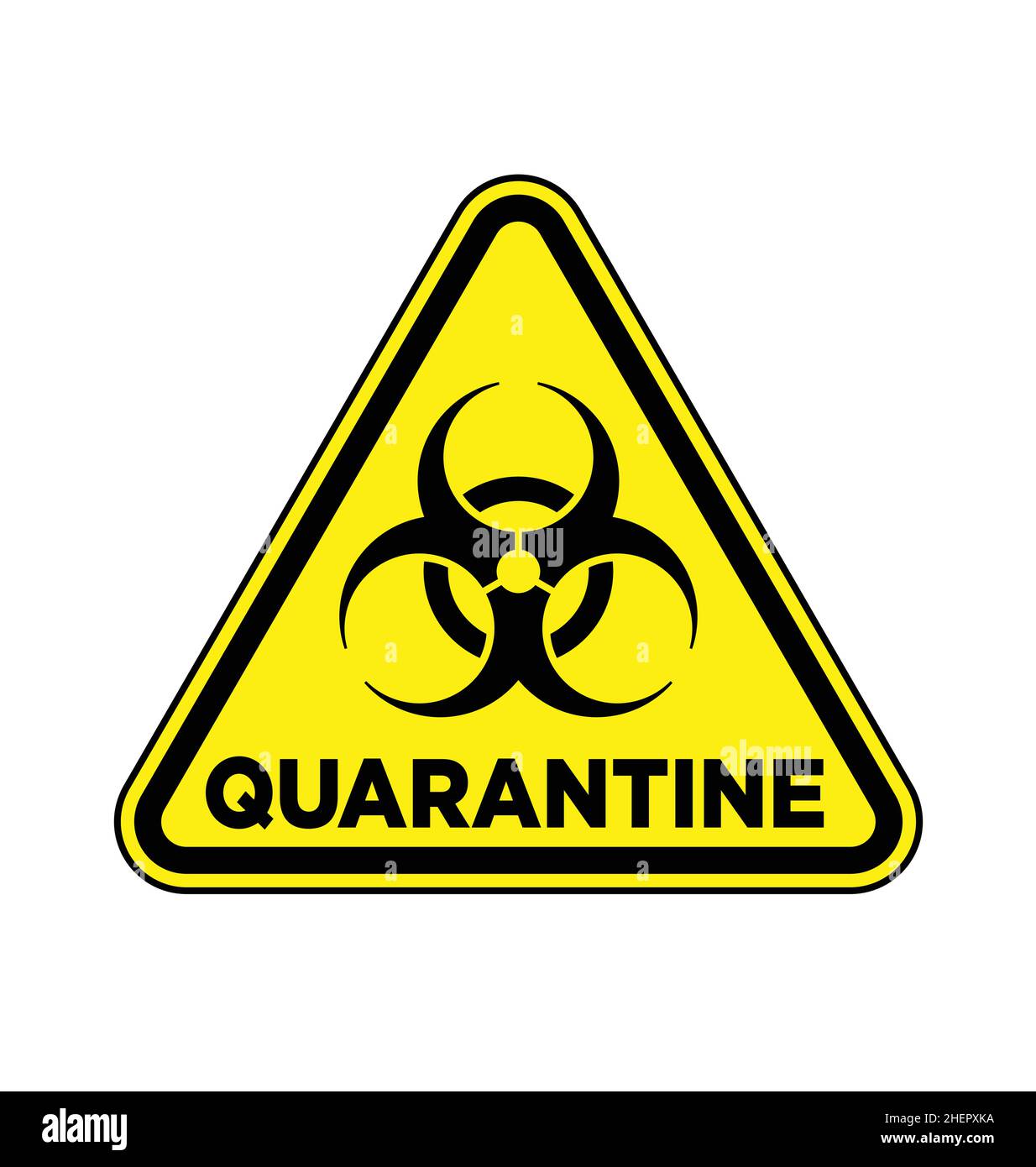 classic biohazard quarantine zone symbol in yellow triangle vector ...