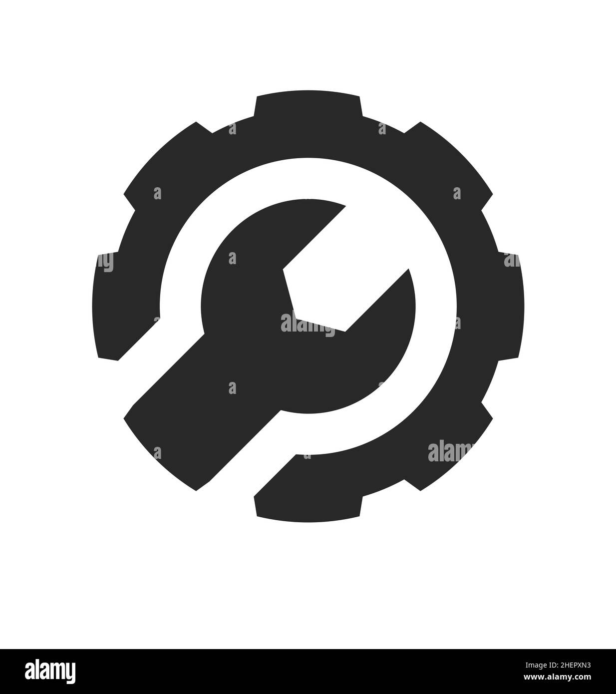 spanner and gear settings service icon logo symbol vector isolated on ...