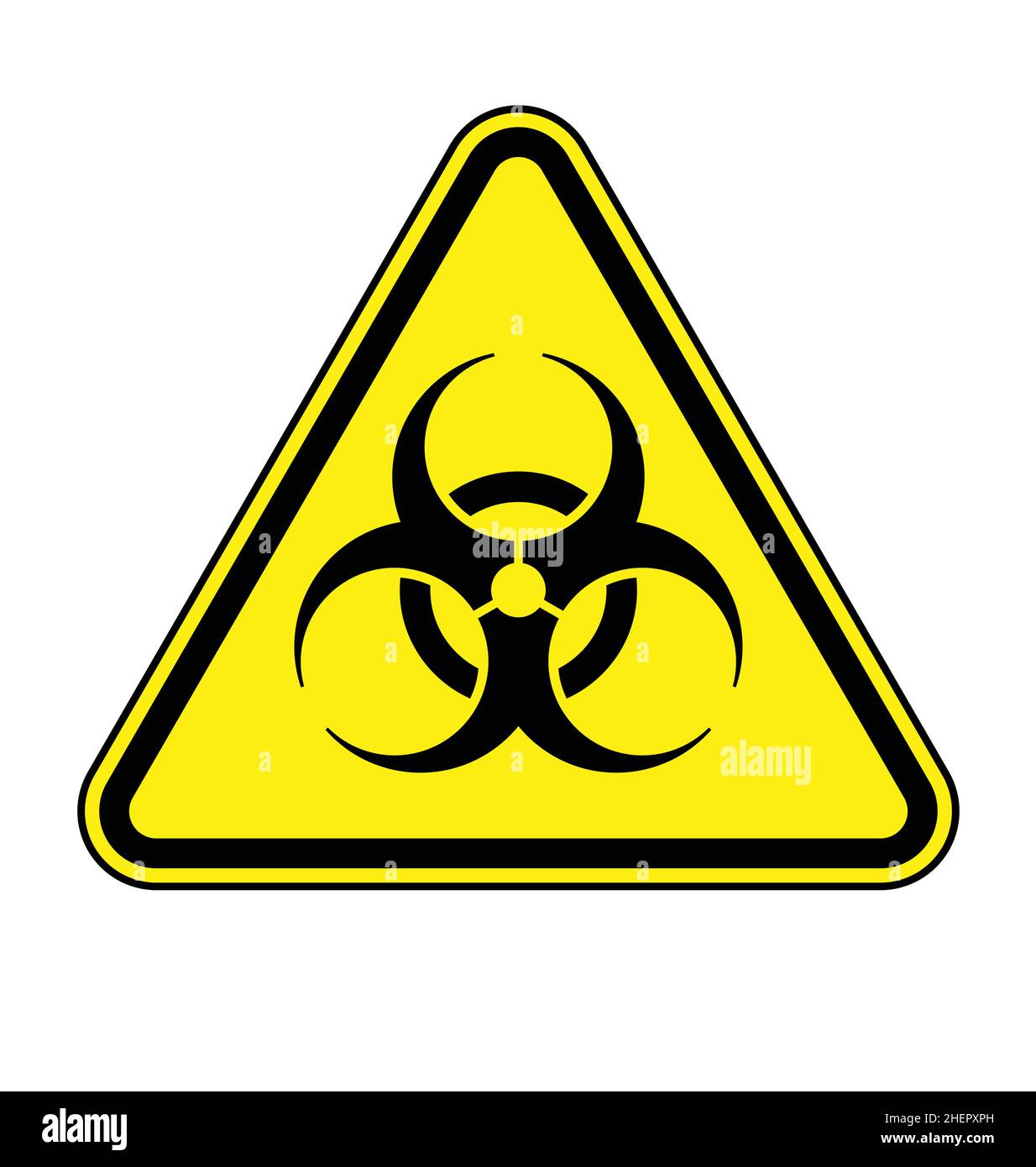 classic biohazard warning symbol in yellow triangle vector isolated on ...