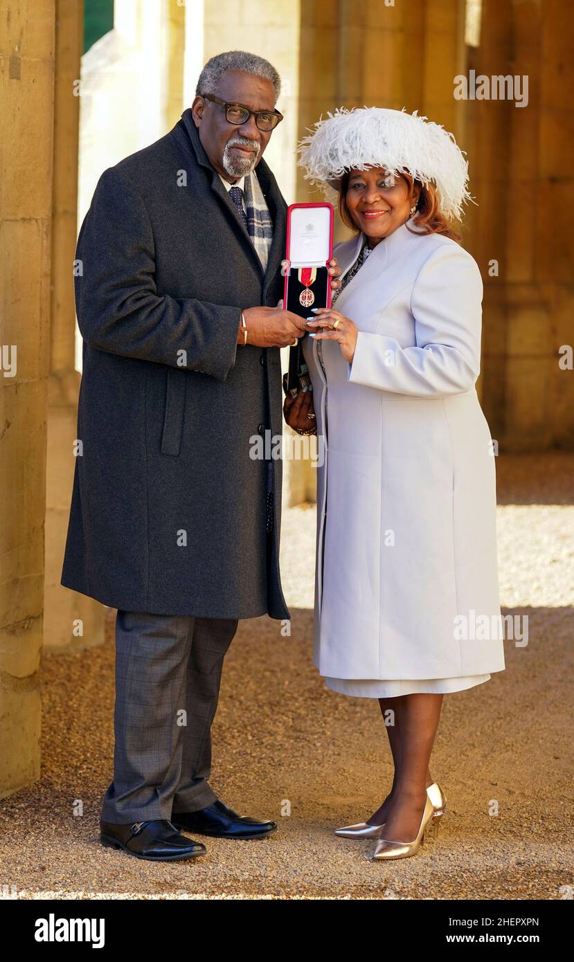Former cricketer Sir Clive Lloyd with partner Bertha Joseph after he ...