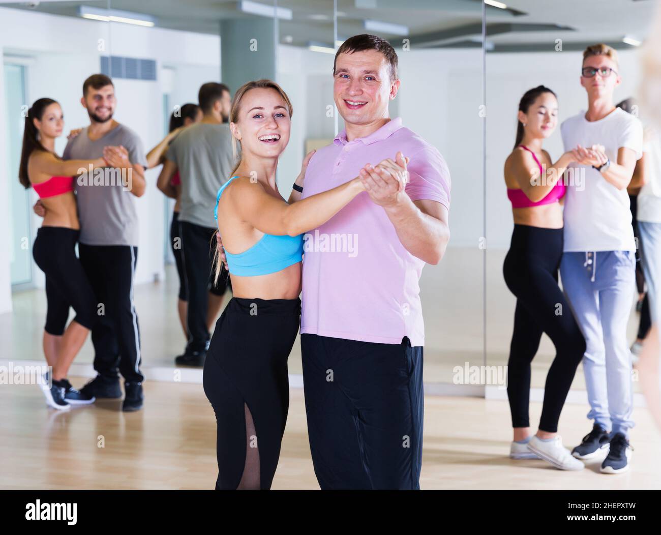 Adult dancing pair dance tango together Stock Photo - Alamy