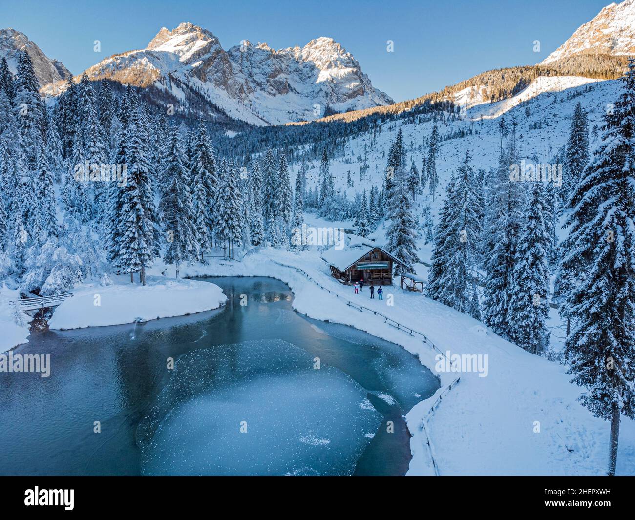 Sappada and its mountains from above. Inveron of magic Stock Photo - Alamy