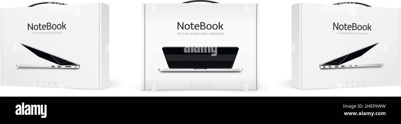 Boxes with new notebook computers Stock Vector Image & Art - Alamy
