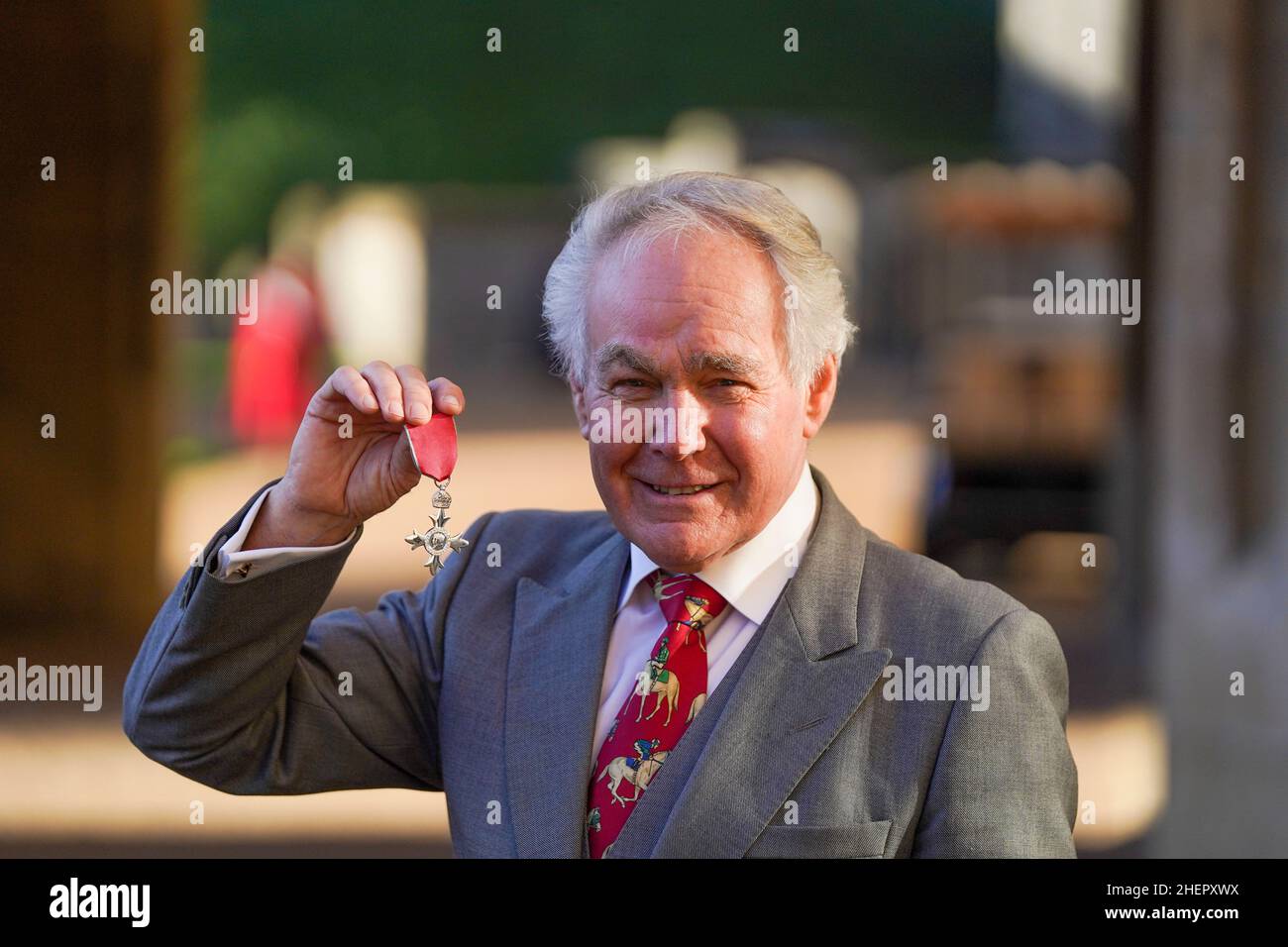 Former horse racing jockey Ron Atkins after receiving an MBE during an ...