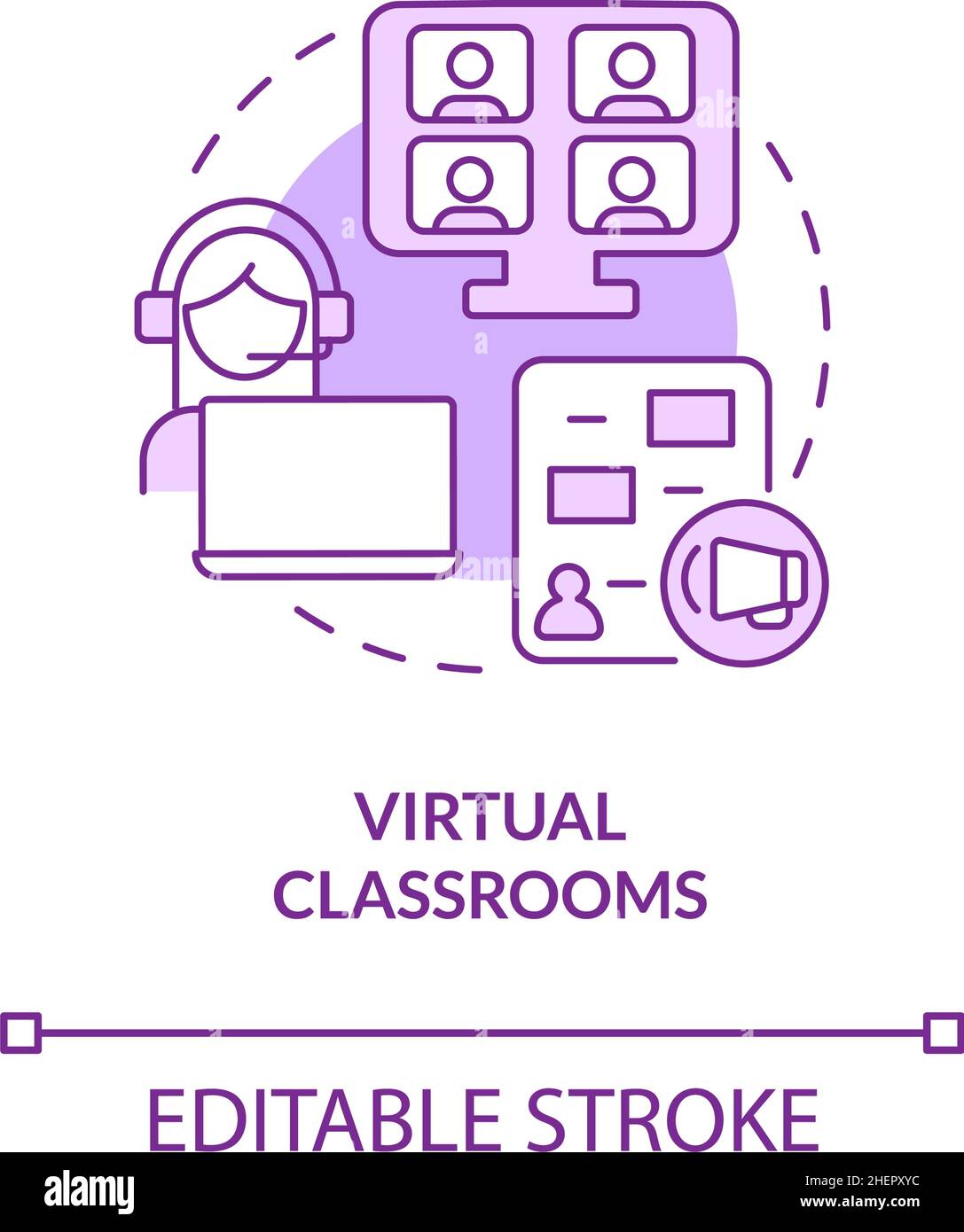 Virtual classroom purple concept icon Stock Vector Image & Art - Alamy