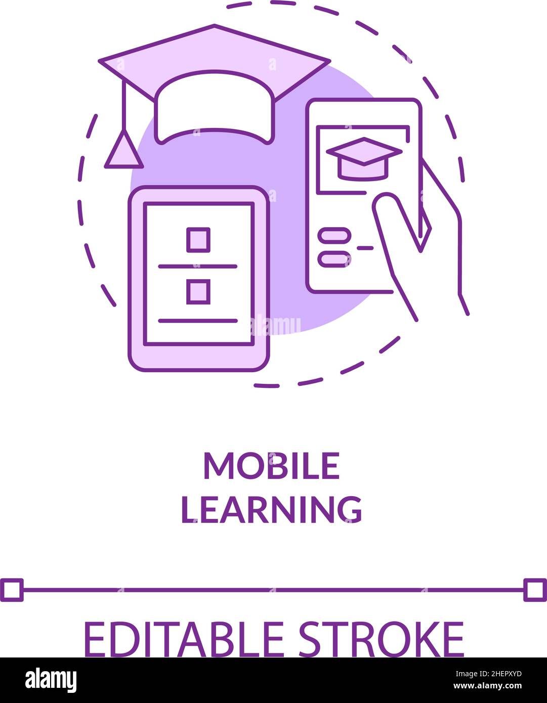 Mobile learning purple concept icon Stock Vector Image & Art - Alamy