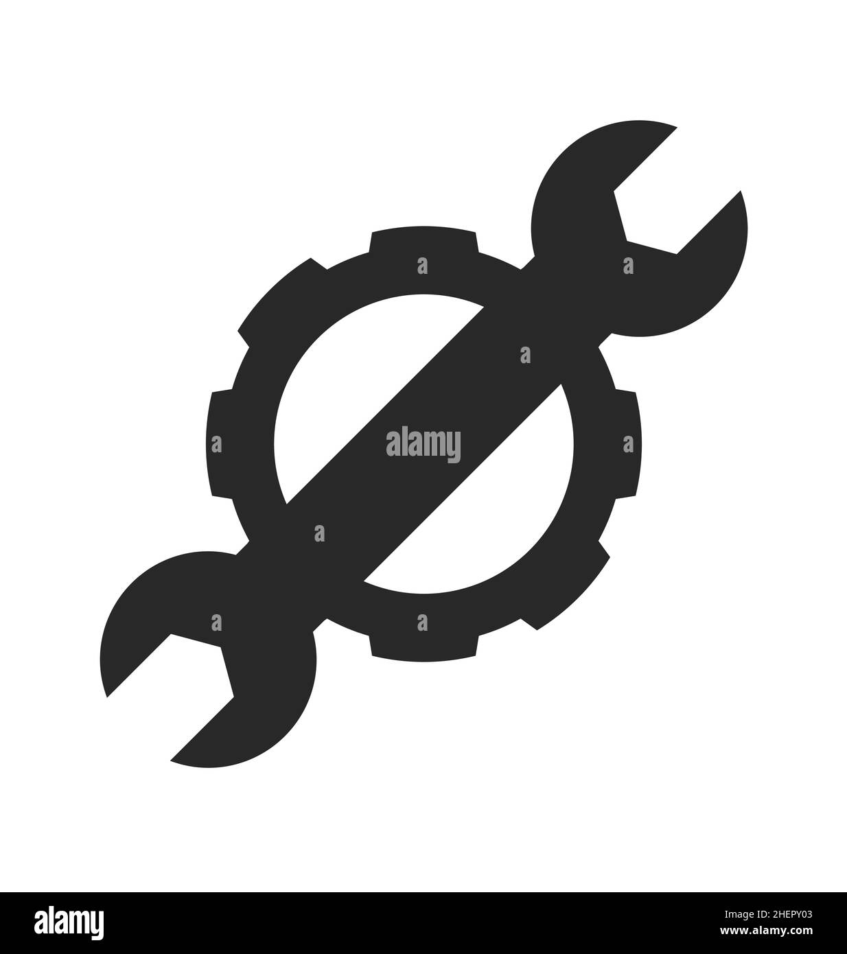 spanner and gear settings service icon logo symbol vector isolated on ...