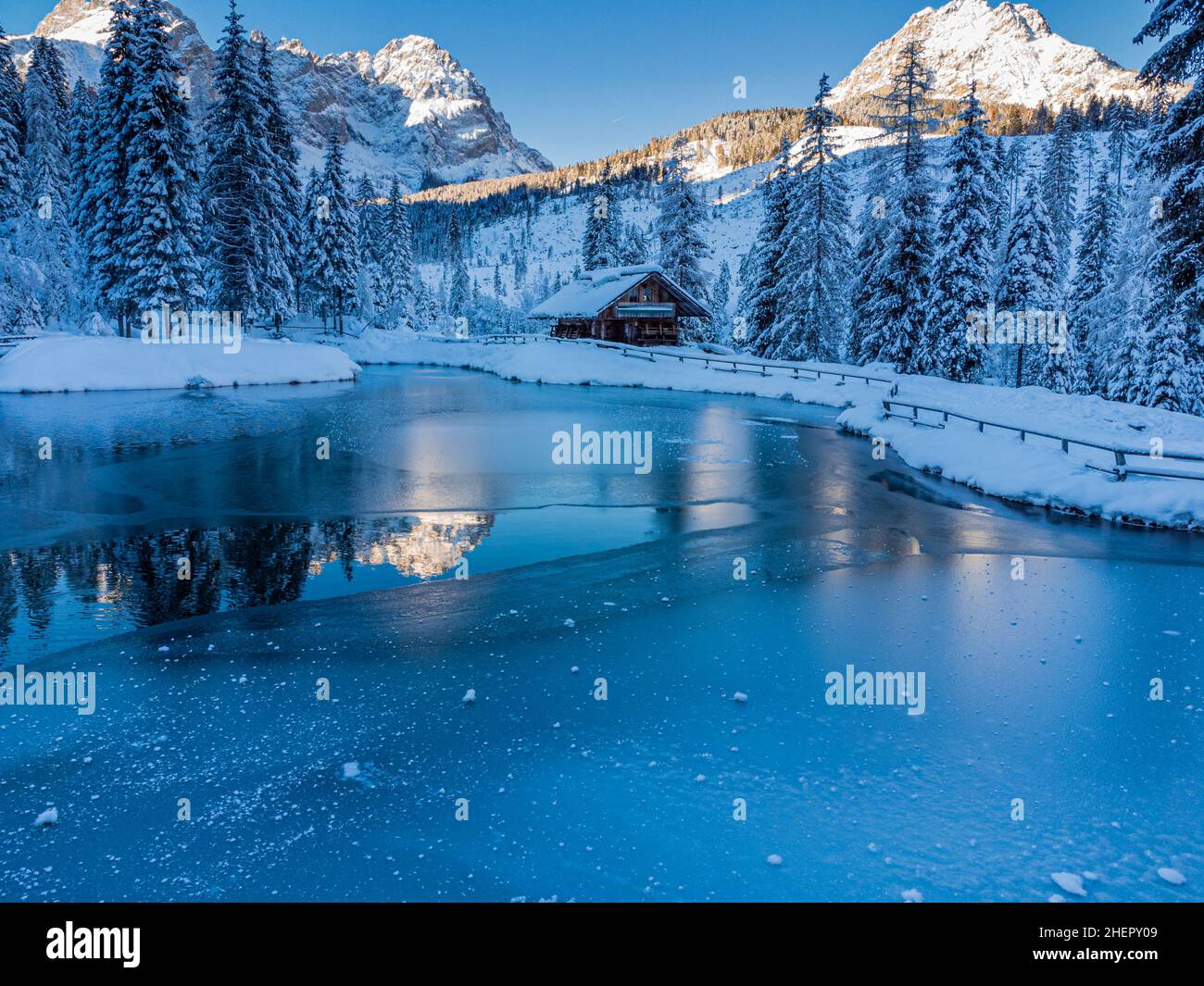 Sappada and its mountains from above. Inveron of magic Stock Photo - Alamy
