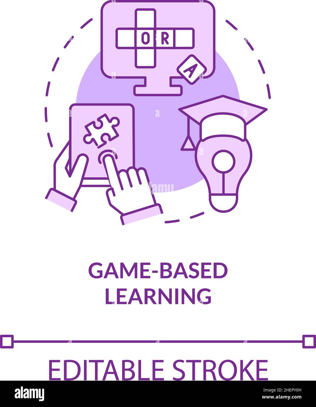 Game based learning purple concept icon Stock Vector Image & Art - Alamy