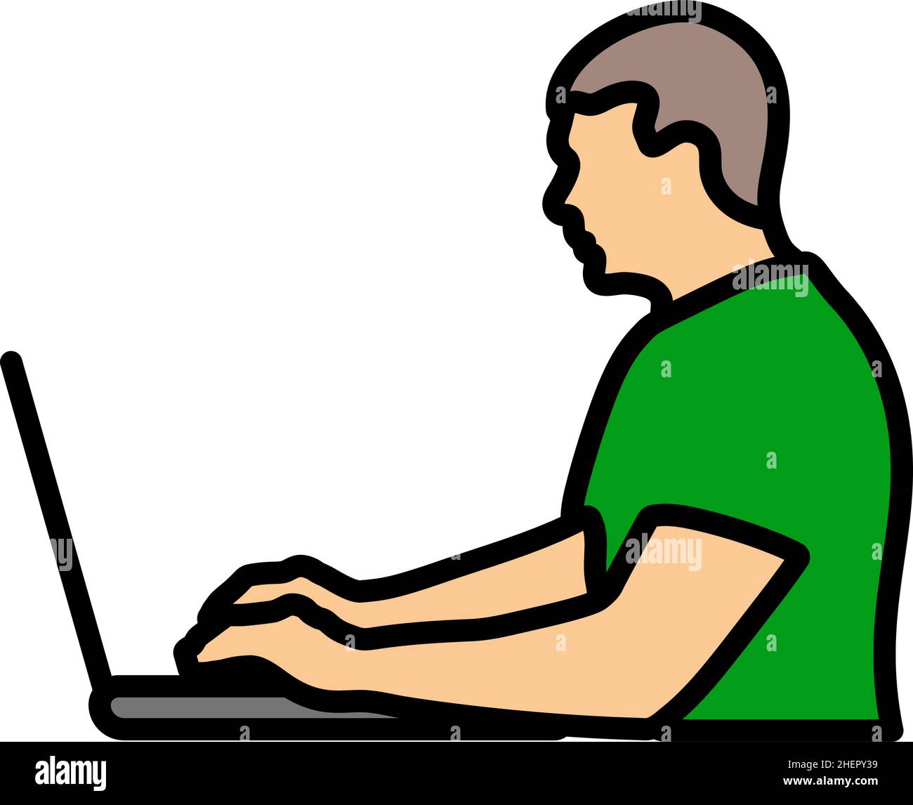 Writer At The Work Icon. Editable Bold Outline With Color Fill Design ...
