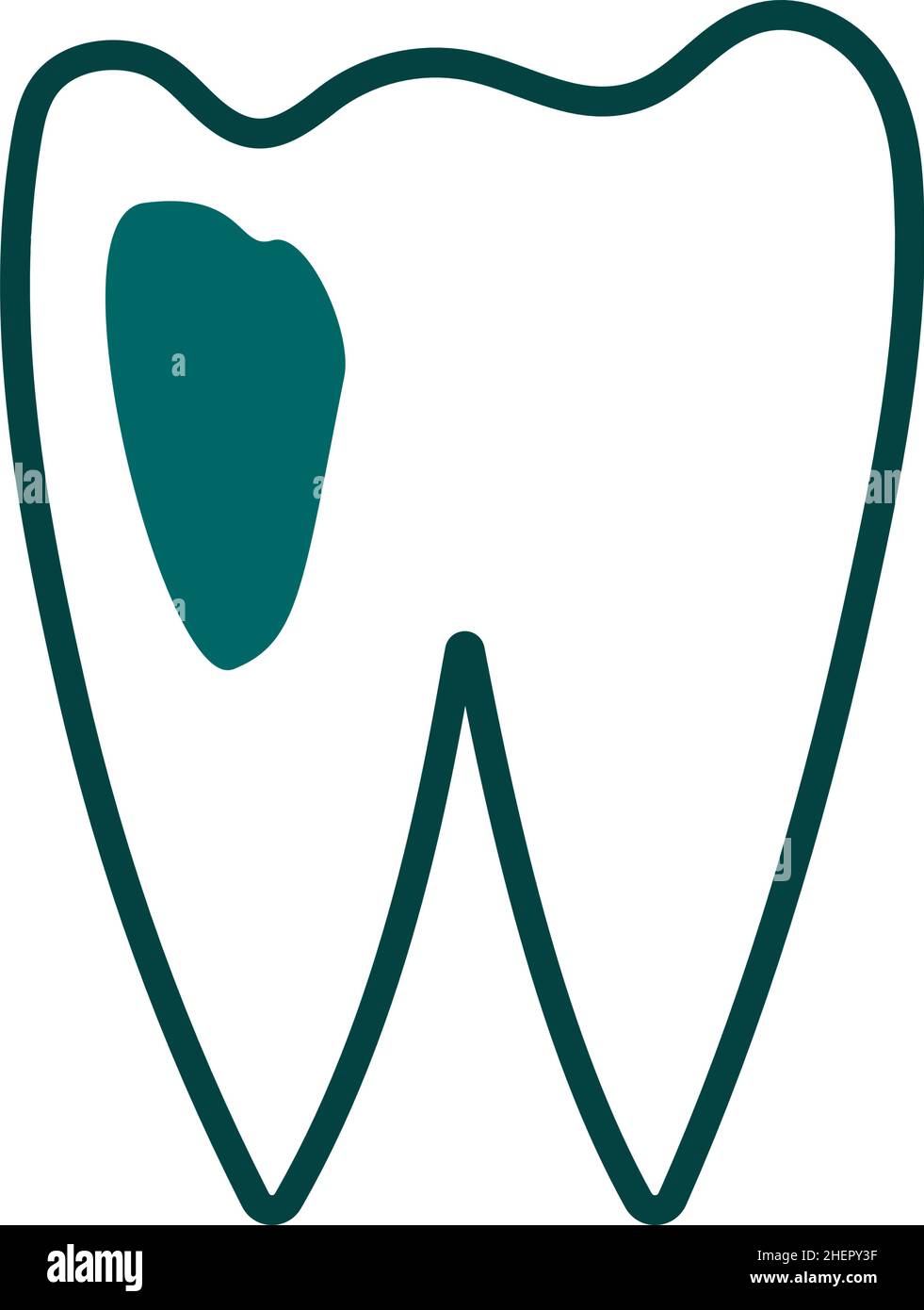 Tooth Icon. Editable Bold Outline With Color Fill Design. Vector ...