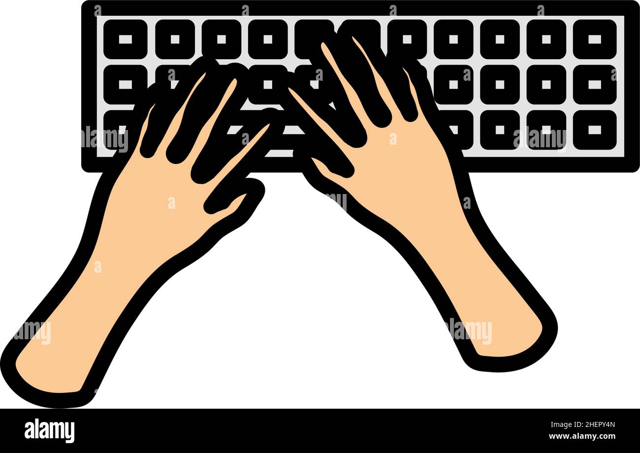 Typing Icon. Editable Bold Outline With Color Fill Design. Vector ...