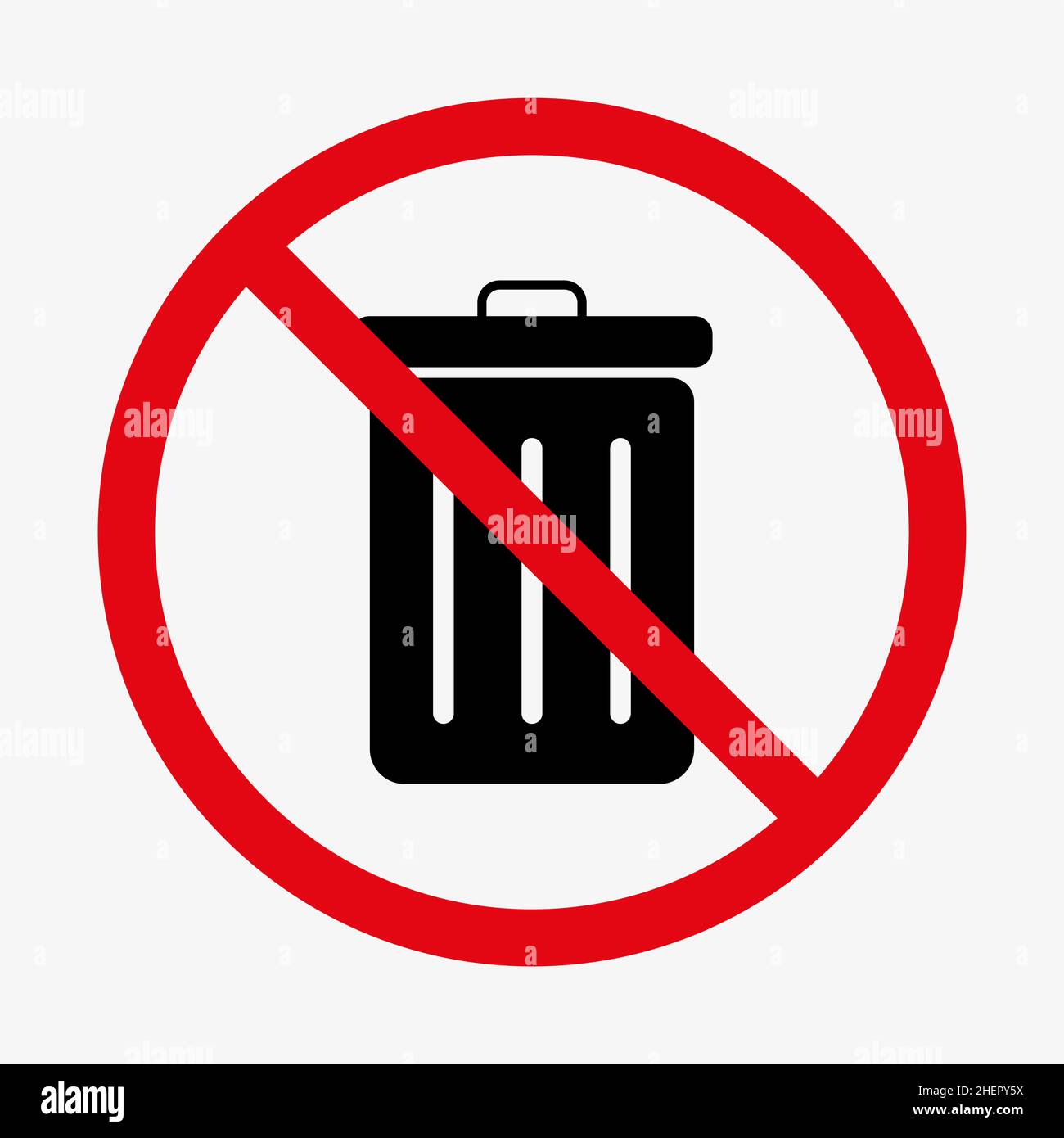 Dustbin forbidden vector icon. Trash can ban Stock Vector Image & Art ...