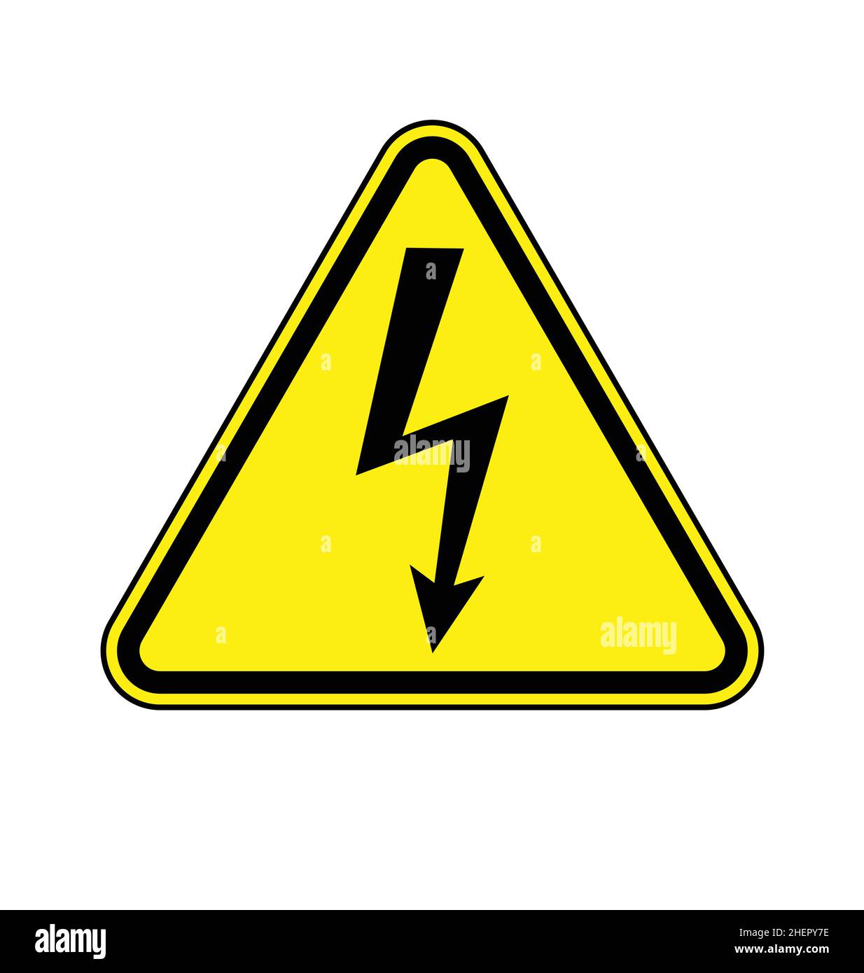 high voltage lightning arrow yellow triangle sign icon vector isolated ...