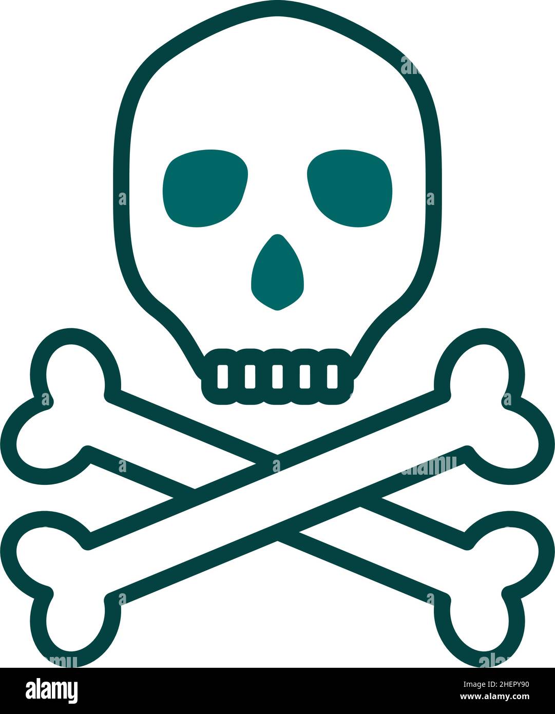 Poison Sign Icon. Editable Bold Outline With Color Fill Design. Vector ...