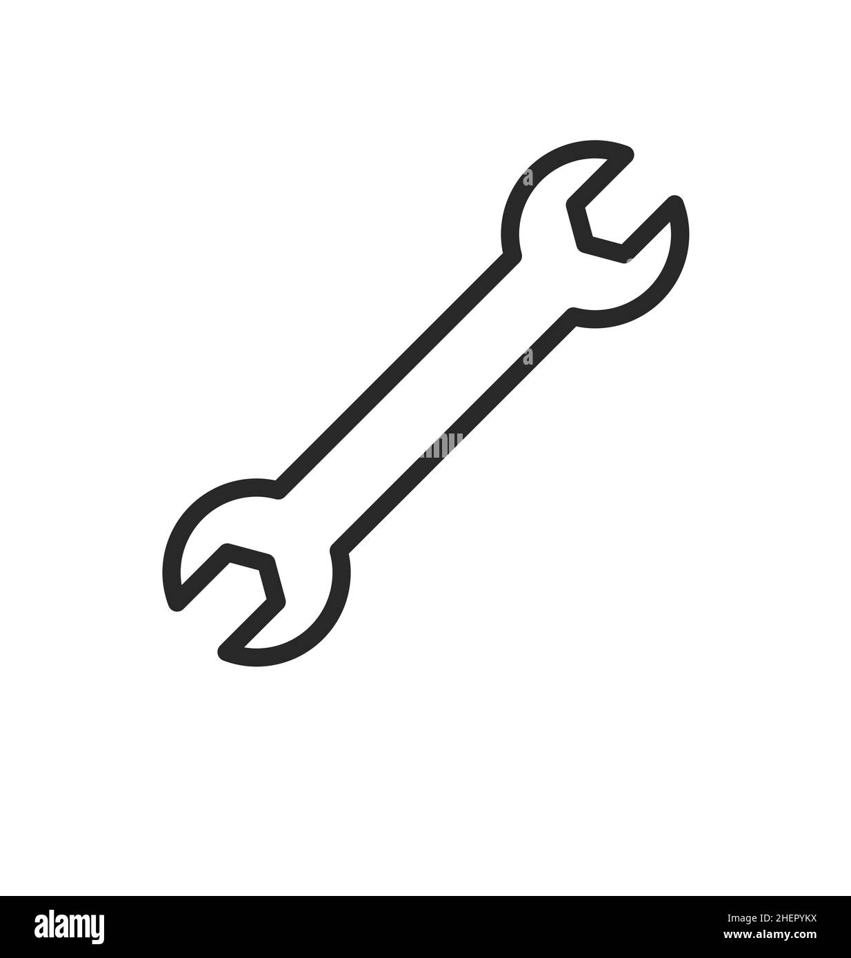 simple spanner settings service repair icon logo symbol outline vector ...