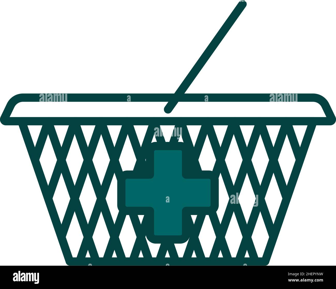 Pharmacy Shopping Cart Icon. Editable Bold Outline With Color Fill ...