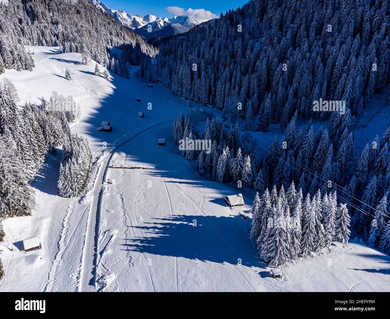 Sappada and its mountains from above. Inveron of magic Stock Photo - Alamy