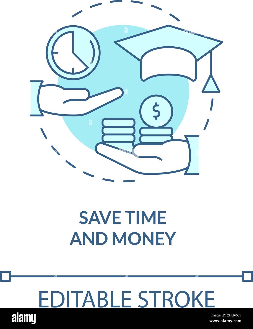 Save time and money turquoise concept icon Stock Vector Image & Art - Alamy