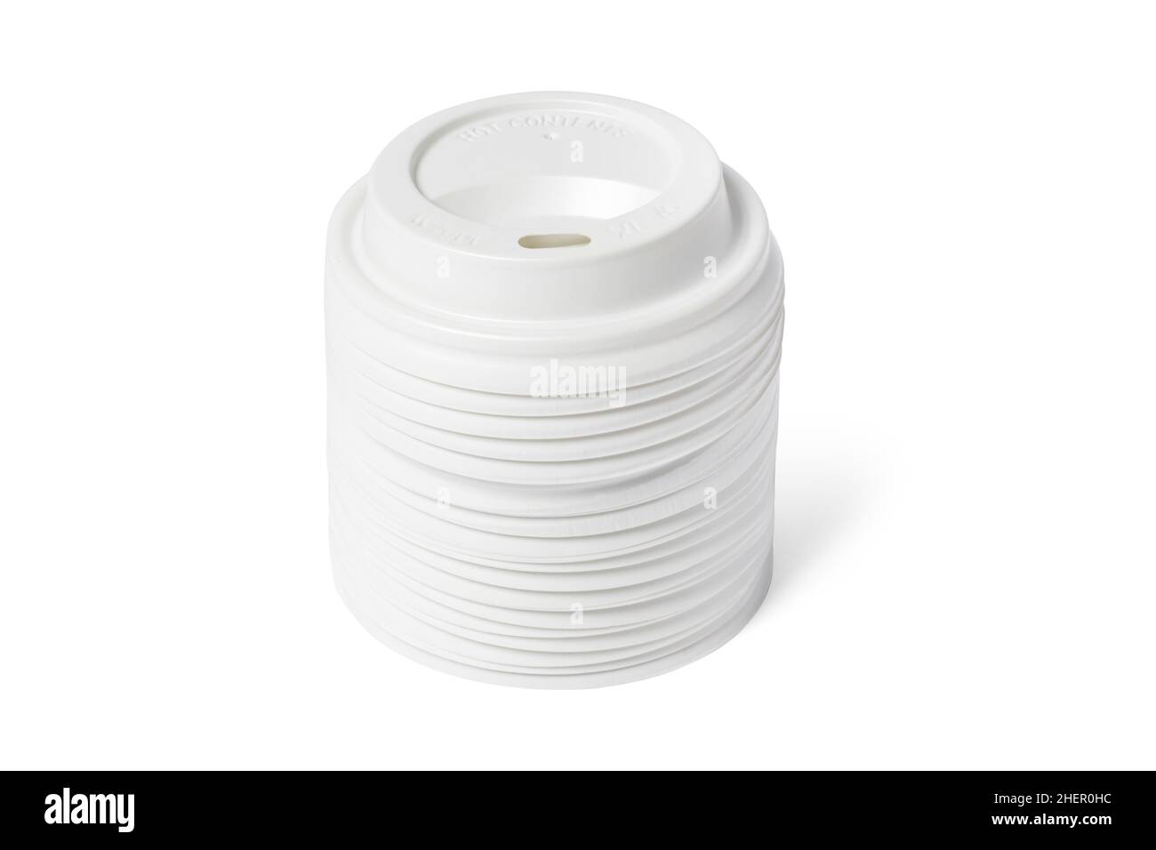 Plastic disposable top coffee cap lid isolated on white. Blank white ...