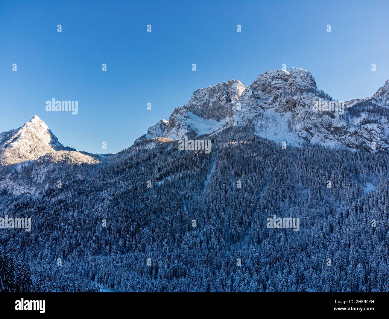 Sappada and its mountains from above. Inveron of magic Stock Photo - Alamy