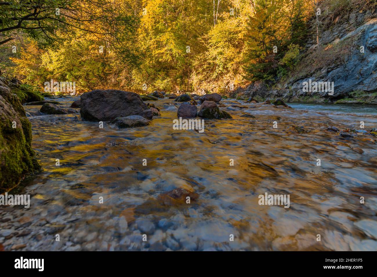 Autumn colors in the Slizza ravine. Tarvisio Stock Photo - Alamy