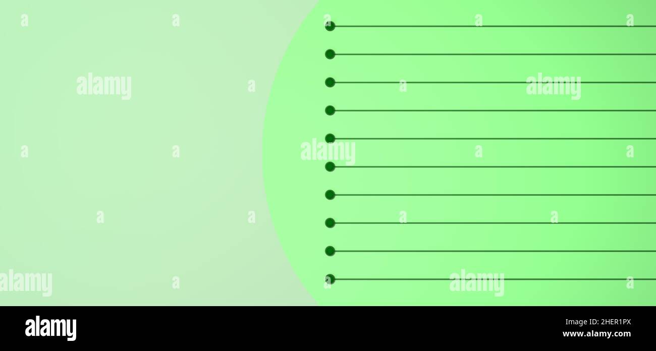The Green notepad sheet design. The stitching stripes are green. Smooth ...