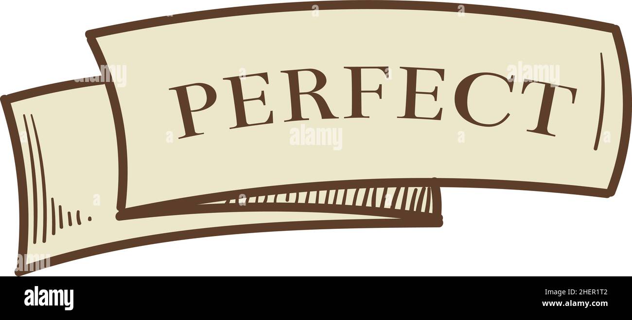 Perfect label. Vintage ribbon in hand drawn style Stock Vector Image ...