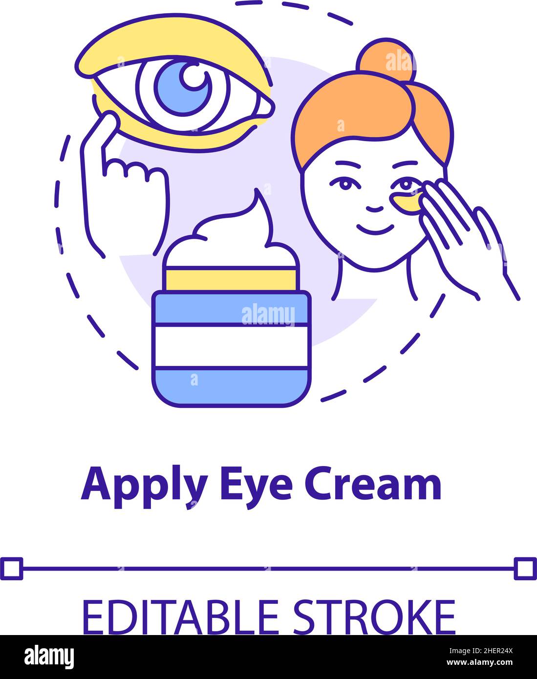 Apply eye cream concept icon Stock Vector Image & Art - Alamy