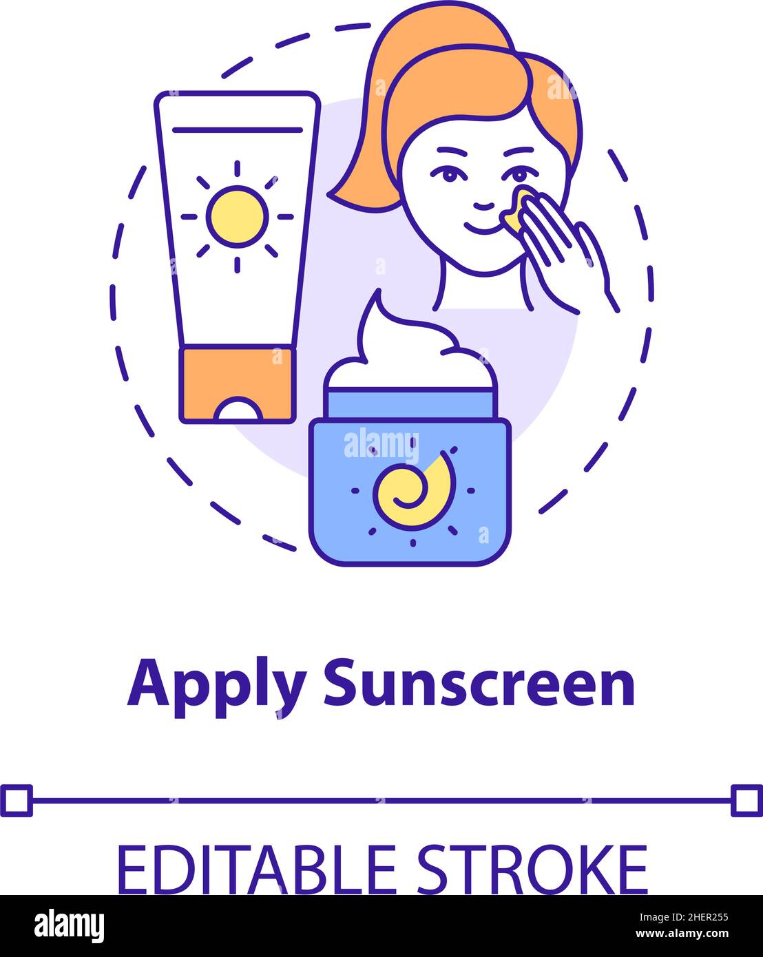 Apply sunscreen concept icon Stock Vector Image & Art - Alamy