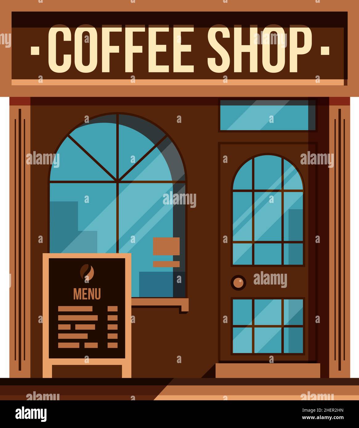 Coffee shop. Cartoon cafe facade. Small street store Stock Vector Image ...