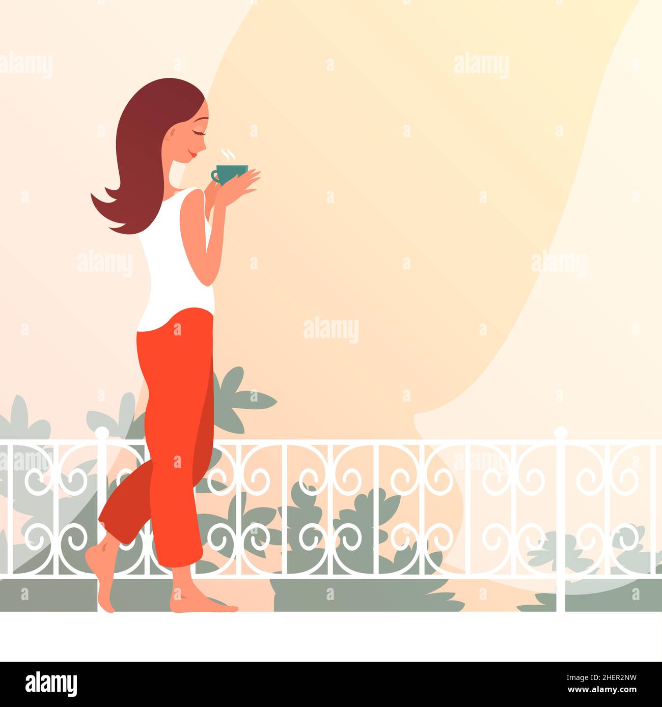 Tea green drink hands Stock Vector Images - Alamy