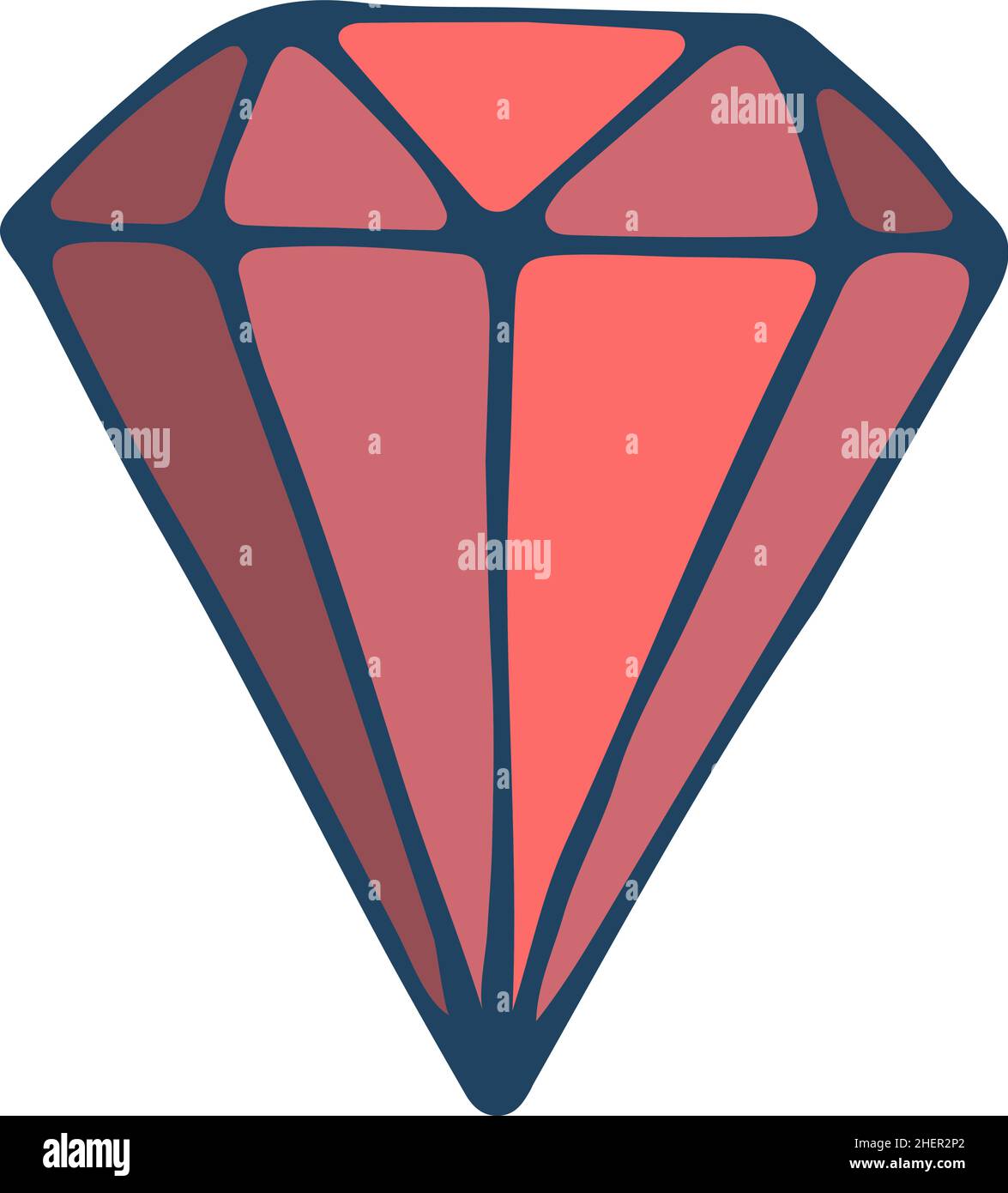 Red brilliant icon. Shiny jewel in cartoon style Stock Vector Image ...