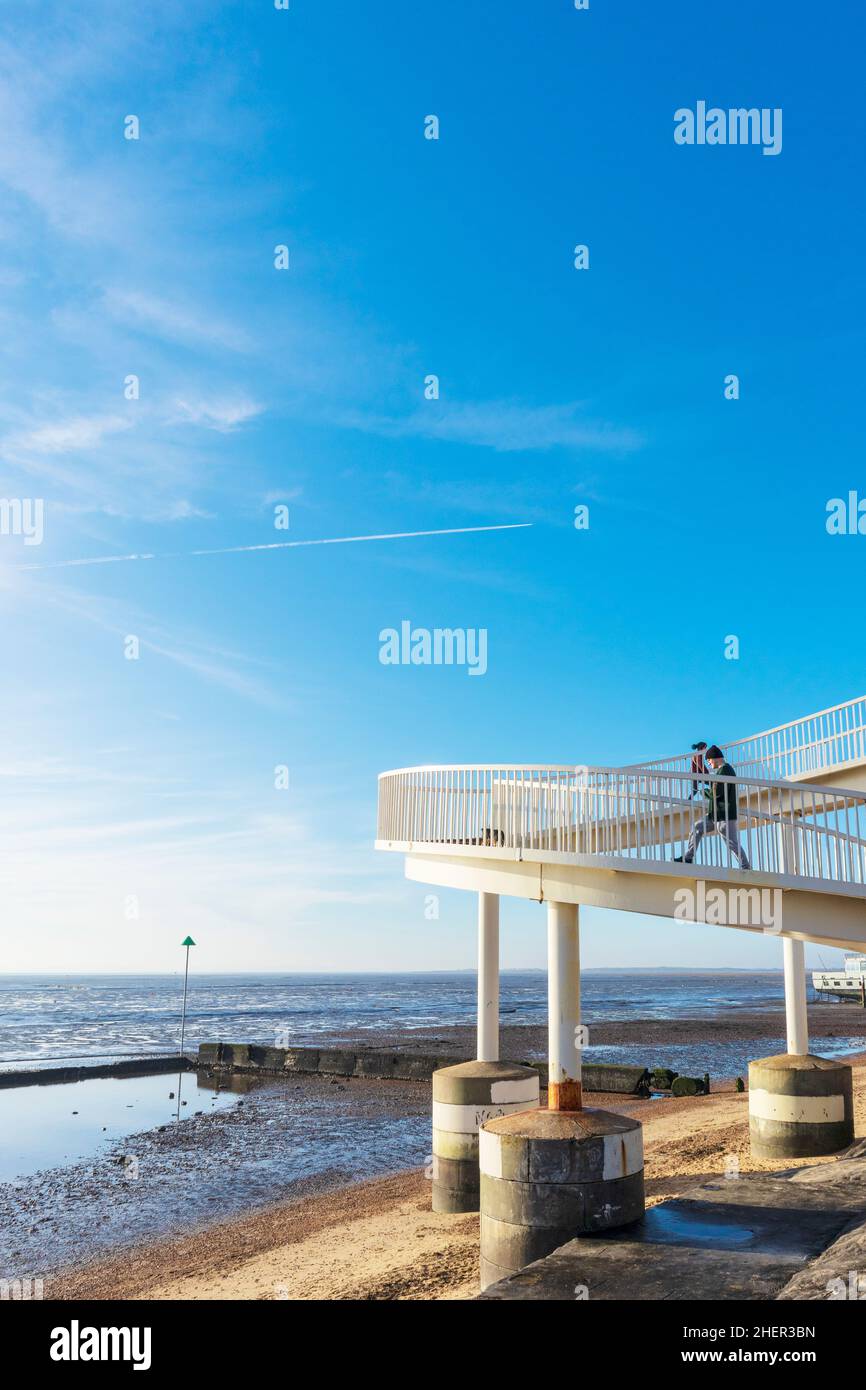 Two People Crossing Gypsy Bridge Between Old Leigh and Chalkwell Across ...