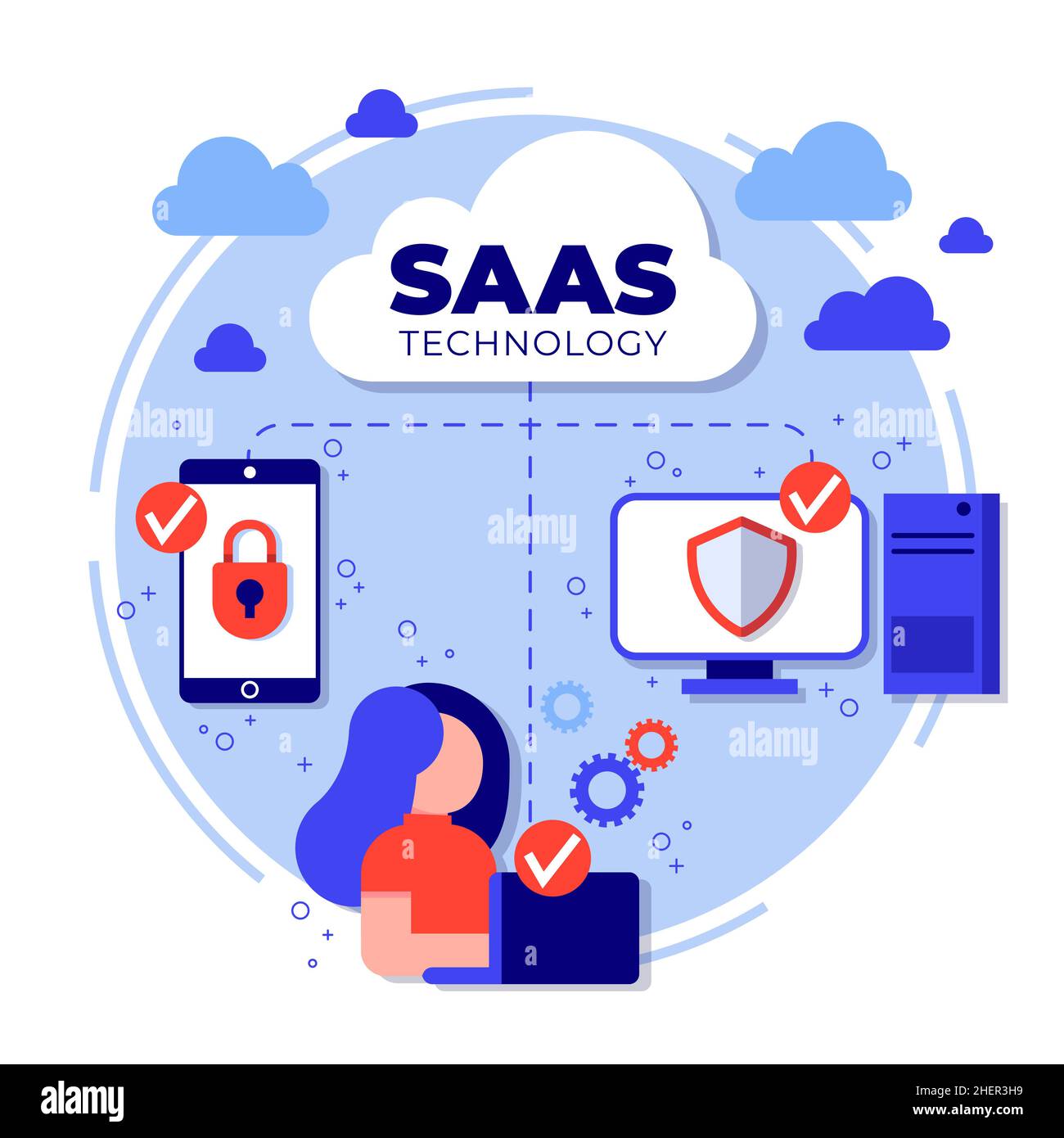 Flat design saas illustration Vector illustration Stock Vector Image ... Flat design saas illustration Vector illustration Stock Vector Image ...