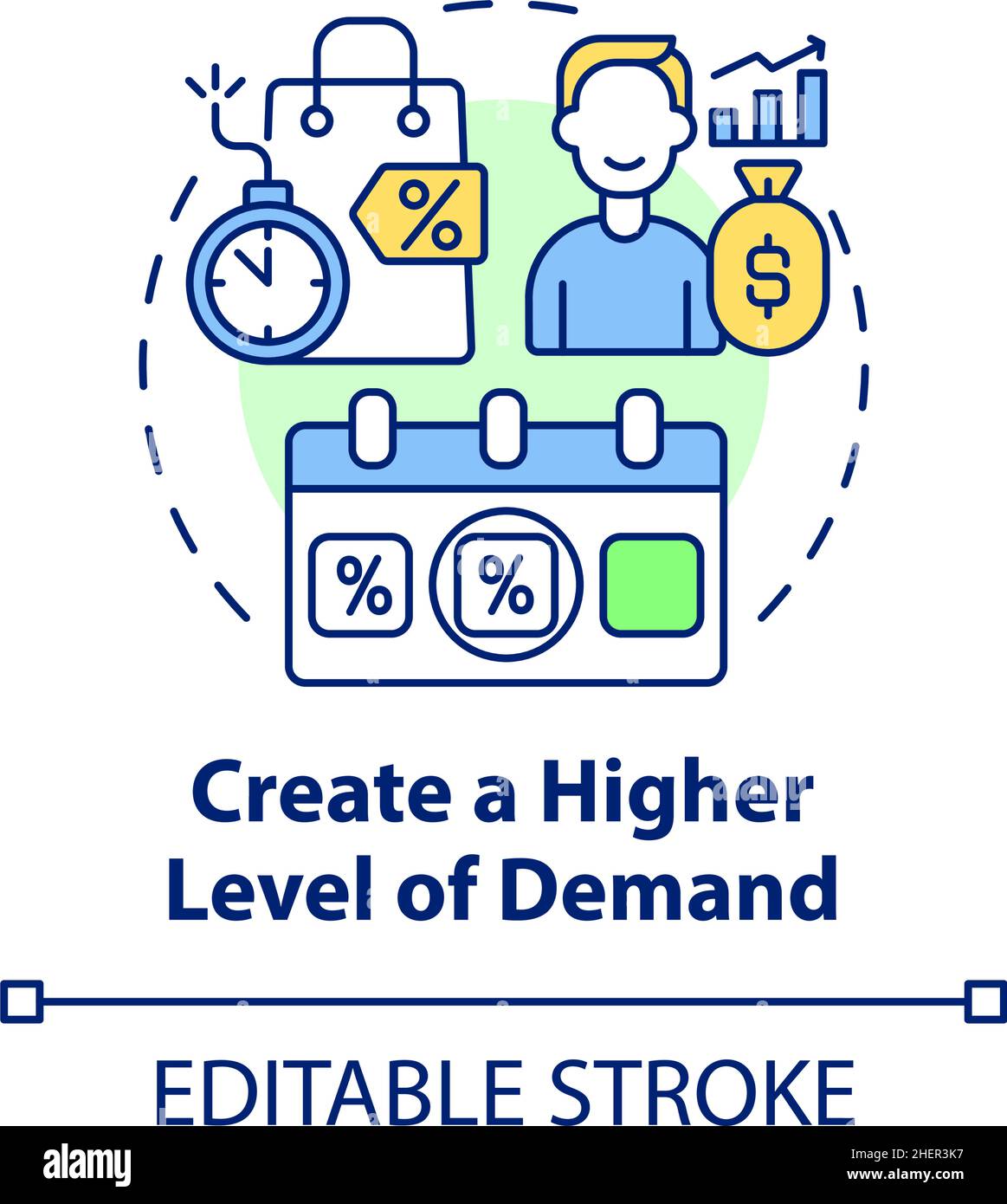 Create higher level of demand concept icon Stock Vector Image & Art - Alamy