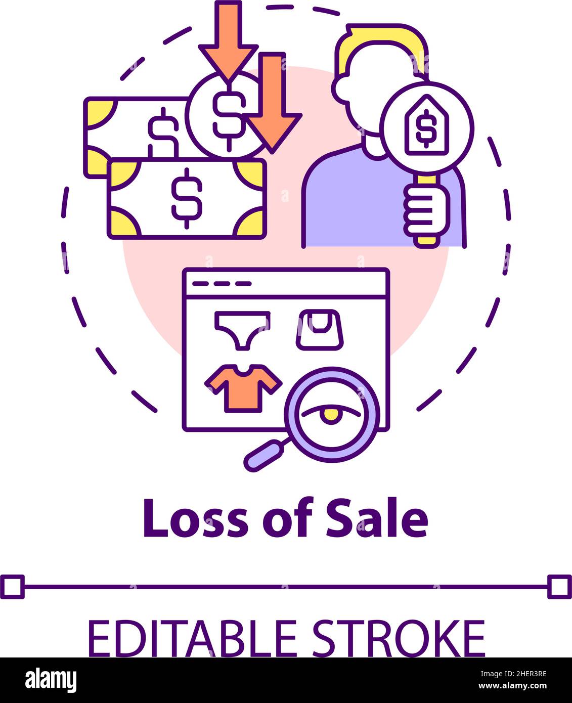 Loss of sale concept icon Stock Vector Image & Art - Alamy