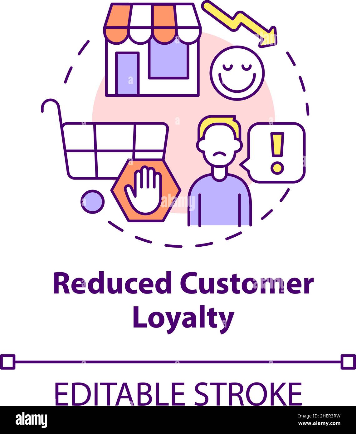 Reduced customer loyalty concept icon Stock Vector Image & Art - Alamy