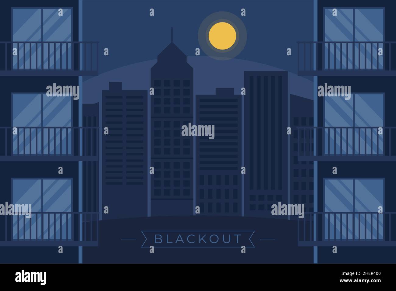 Hand drawn flat design blackout illustration Vector illustration Stock ...