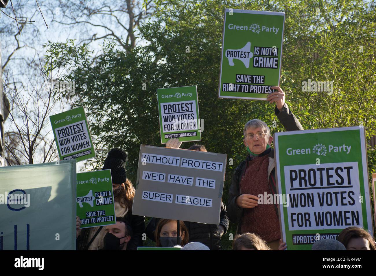 2022 January 15, London, UK. The British people joint Green Party ...