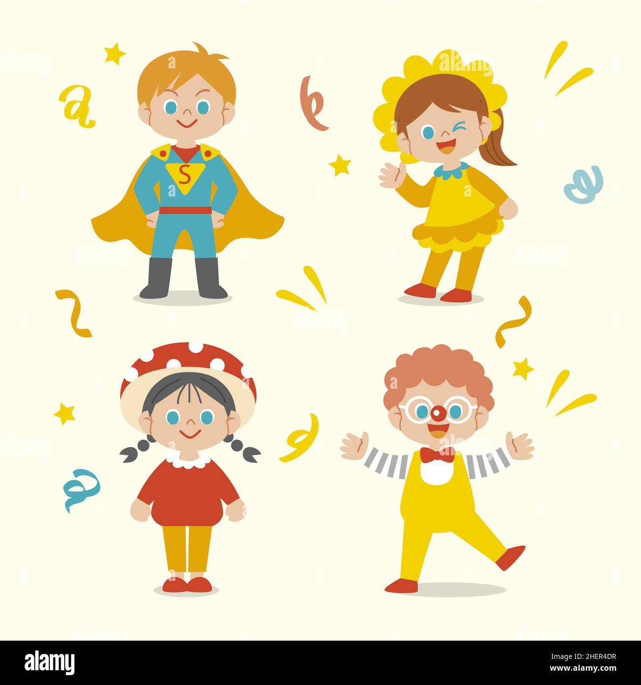 Flat Carnival Costumes Set Vector Illustration Stock Vector Image And Art Alamy