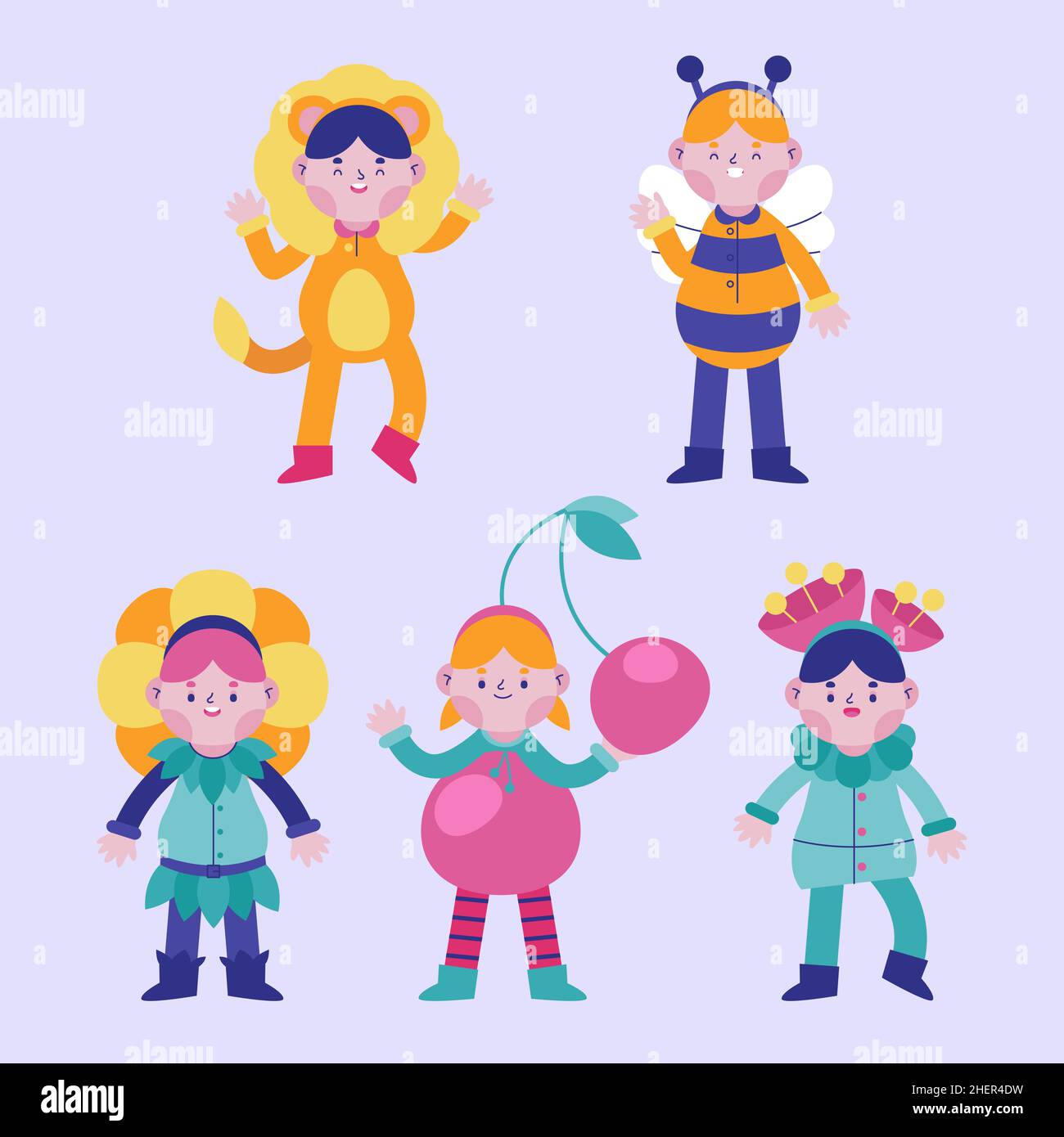 Flat carnival costumes set Vector illustration Stock Vector Image & Art ...