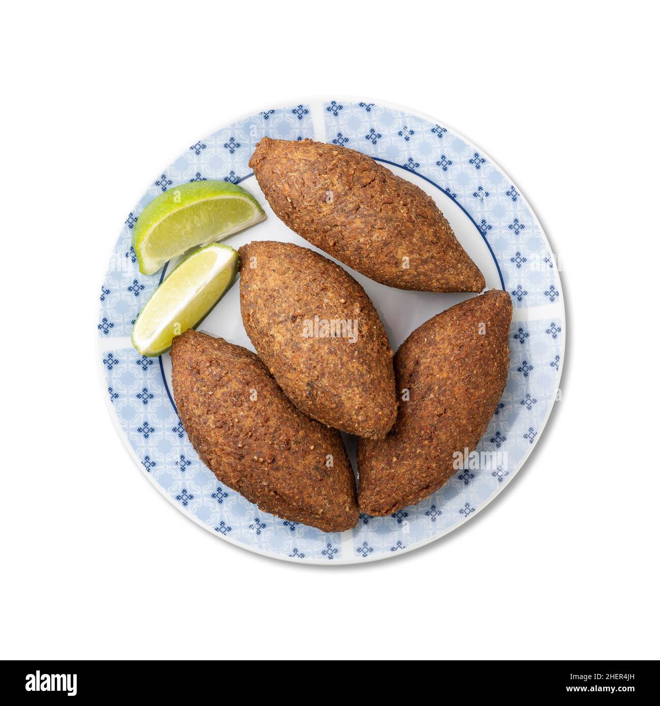 Traditional arabic fried kibbeh isolated over white background Stock ...